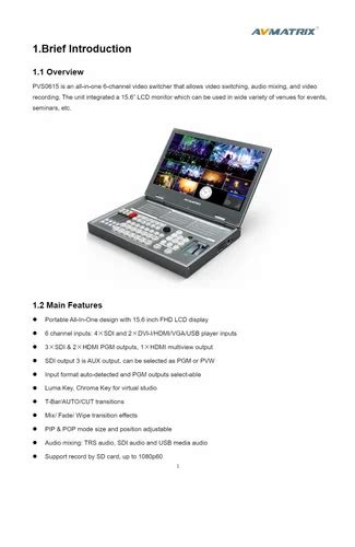 Avmatrix Pvs0615U Portable 6 Channels Streaming Switcher At 145000 Video Switcher In