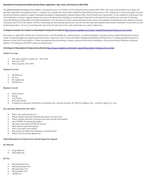 Ppt Bioanalytical Testing Services Market Powerpoint Presentation