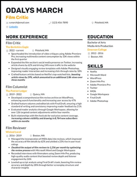 Industry Cv Example