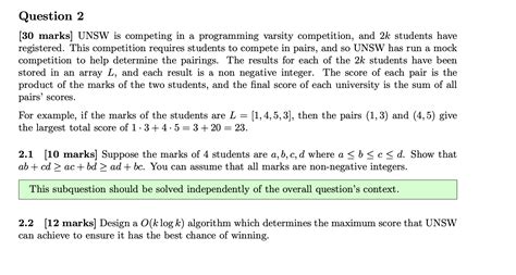 Solved Marks UNSW Is Competing In A Programming Va