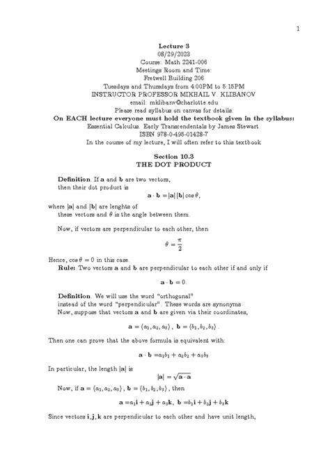 lecture 3 1 lecture 3 08 29 course math 2241 meetings room and