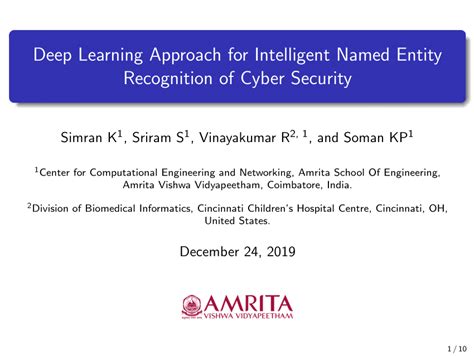PDF Deep Learning Approach For Intelligent Named Entity Recognition Of Cyber Security