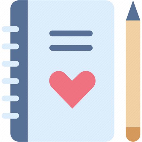 Notebook File And Folder Secret Heart Love Icon Download On Iconfinder