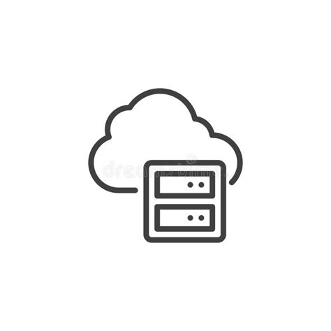 Cloud Storage Line Icon Stock Vector Illustration Of Server 317359779