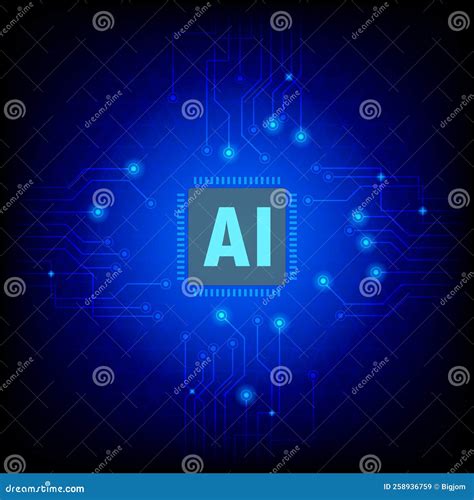 Artificial Intelligence Concept Abstract Technology Background CPU Chip Electronic Vector