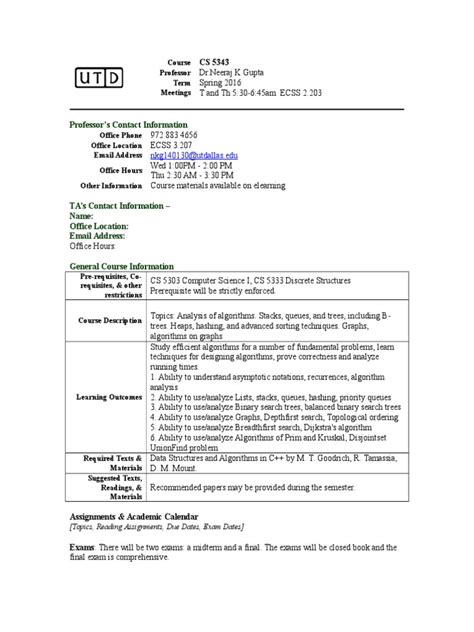 Discrete Structures Syllabus Pdf Test Assessment Computer Science