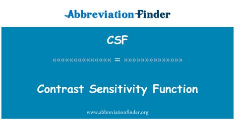 csf 代表 对比敏感度函数 contrast sensitivity function