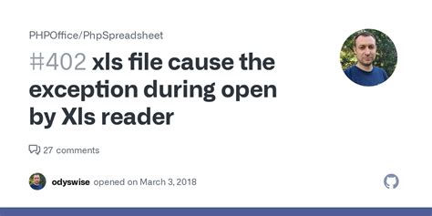 Xls File Cause The Exception During Open By Xls Reader Issue 402 PHPOffice PhpSpreadsheet