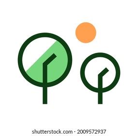 Tree Sun Logo Vector Design Template Stock Vector Royalty Free Shutterstock