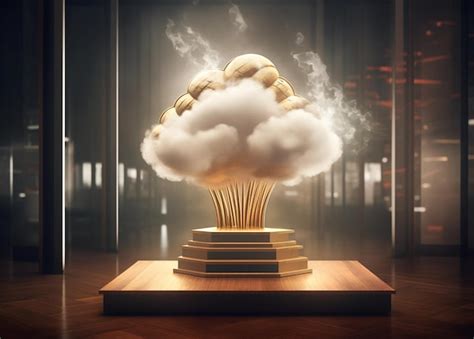 Premium Photo Brain Shaped Neural Network Cloud