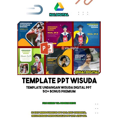 Jual Template Undangan Wisuda Digital Ppt 50 Bonus Premium Shopee Indonesia