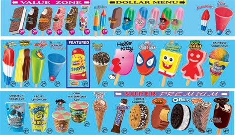 Ice Cream Truck Menu