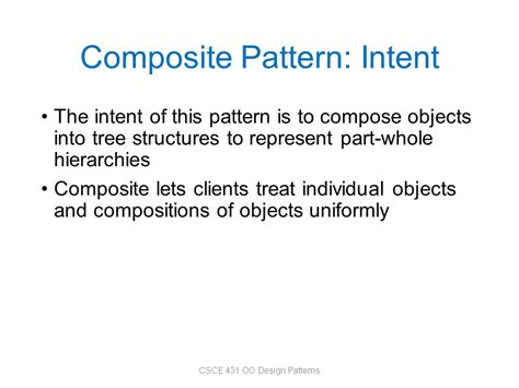 Csce 431 Object Oriented Design Patterns Ppt Download