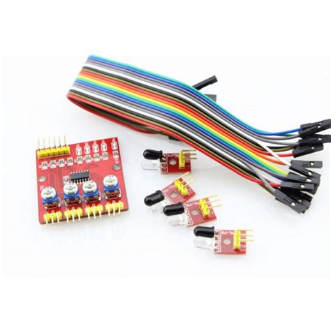 4 way infrared tracking tracking module patrol line module