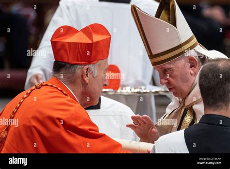 New Cardinal Robert Walter Mcelroy Receives The Red Three Cornered