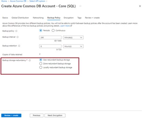 Configure Backup Storage Redundancy For Azure Cosmos Db Account