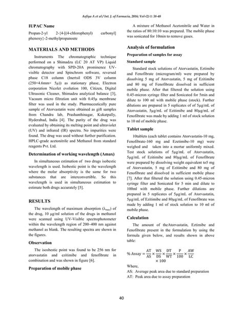 Method Development And Validation For The Estimation Of Atorvastatin Ezitimibe And Fenofibrate