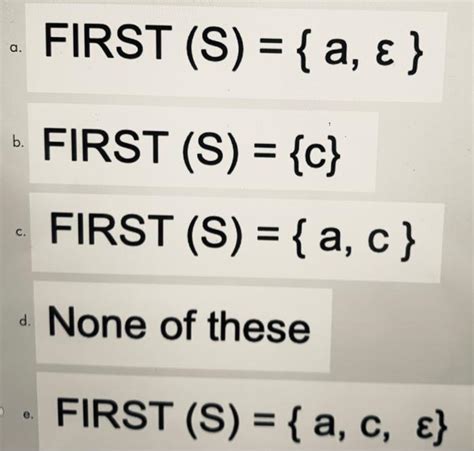 solved compute first and follow for the following grammar