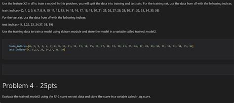 Solved Use The Feature X2 In Df To Train A Model In This