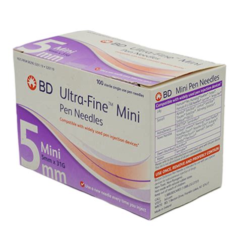 Bd Ultra Fine Mini Pen Needles 5mm X 31g 100 Count — Humble Medical