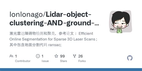 github lonlonago lidar object clustering and ground remove