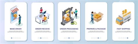 Premium Vector Online 3d Printing Services Mobile App Onboarding Screens Menu Banner Vector