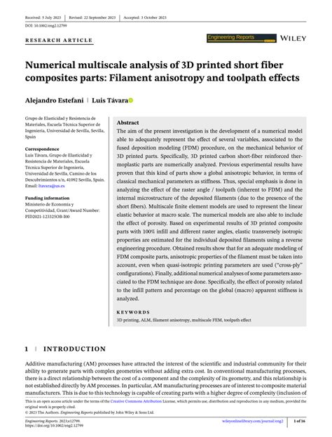 pdf numerical multiscale analysis of 3d printed short fiber