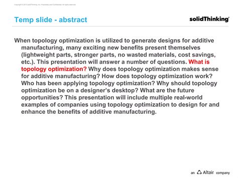 Design Faster And Lighterapplications Of Topology Optimization In Additive Manufacturing Ppt