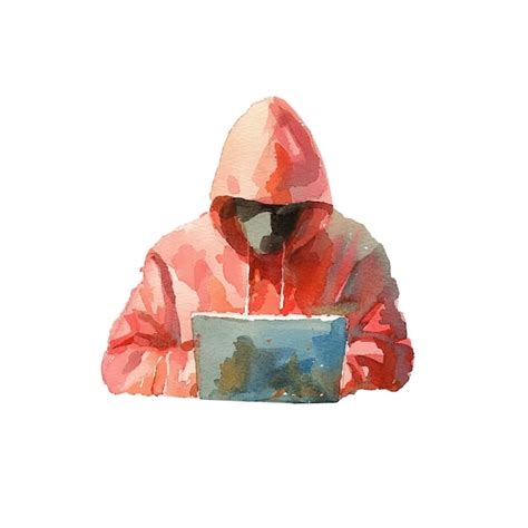Premium Vector Hacker Vector Illustration In Watercolor Style