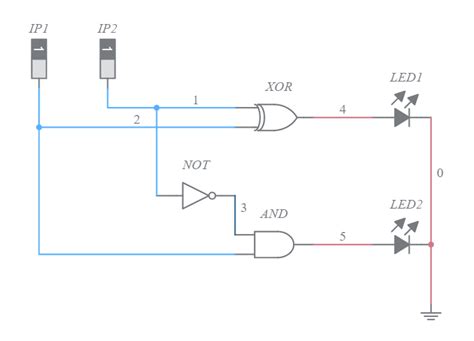 Half Subtractor Multisim Live