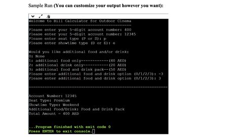 Solved Write A Program That Calculates And Prints The Bill