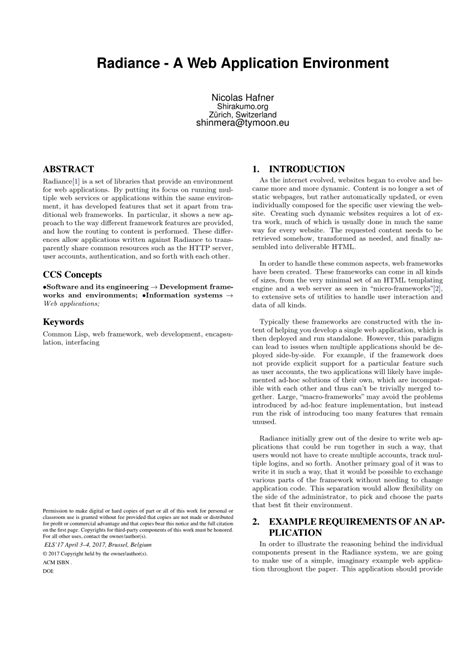 Pdf Radiance A Web Application Environment