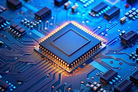 Powerful Computer Processor Microchip With The Word Representing