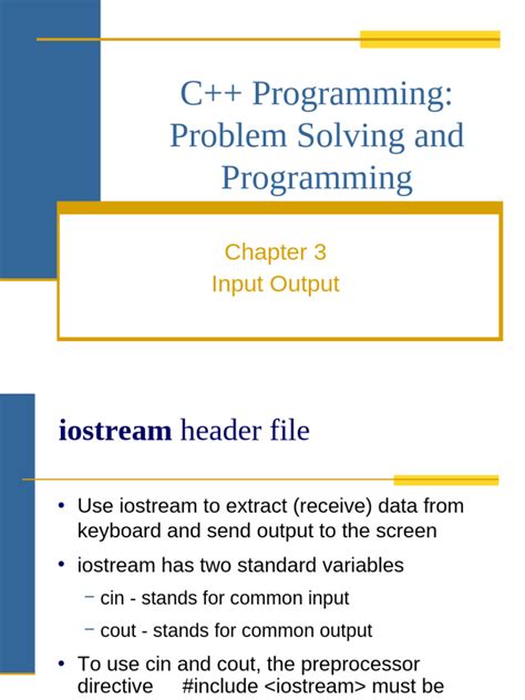 Chap03 Input Output Pdf Namespace C