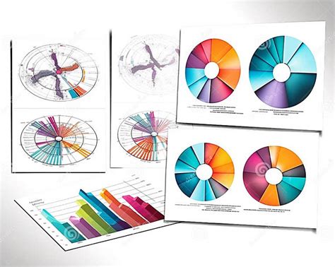 Data Visualization Charts Diagrams Vibrantly Illustration With White Background Stock
