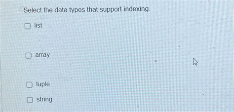 Solved Select The Data Types That Support Chegg Com