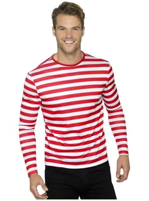 T Shirt à Rayures Rouges Et Blanches Homme Funidelia