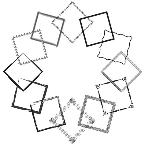Premium Vector Decorative Frame Set Varied Square Borders Geometric Vector Shapes Abstract