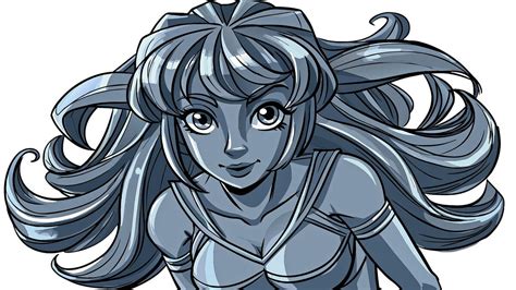 Рисунок портрет девушки с пышными волосами на светлом фоне · бесплатная фотография от Danastr