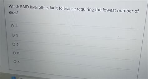 solved which raid level offers fault tolerance requiring the