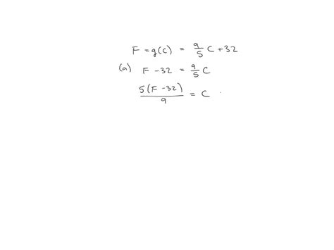 Solved The Relationship Between The Fahrenheit F And Celsius C
