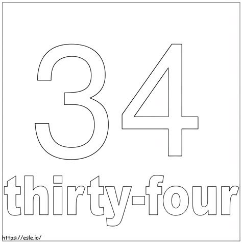 Number 34 Coloring Page