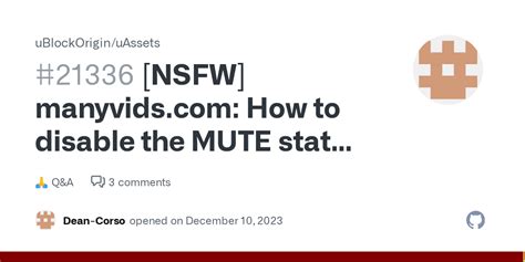 NSFW Manyvids Com How To Disable The MUTE State Permanently UBlockOrigin UAssets