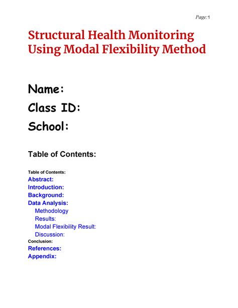 Structural Health Monitoring Using Modal Flexibility Method