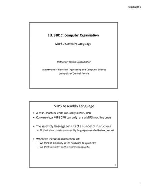 Mars Mips Assembly Language Ppt