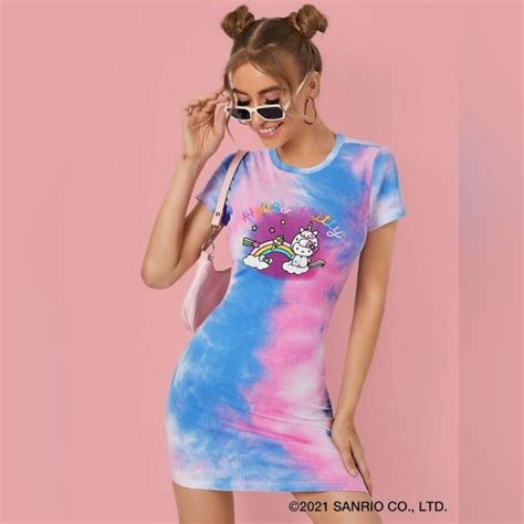 SHEIN Dresses Hello Kitty X Shein Tye Dye Dress Poshmark