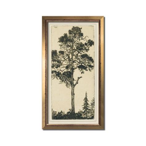 Vintage Tree Etching Print Antique Landscape Painting Modern Etsy