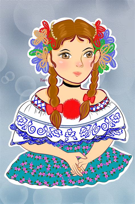 Pollera Panameña Dibujo