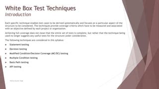 Chapter White Box Test Techniques PPTX