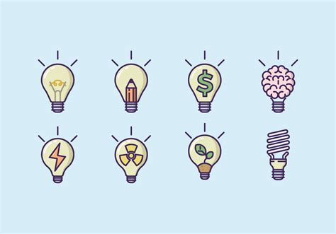 Lightbulb Concept Icon Set 142000 Vector Art At Vecteezy